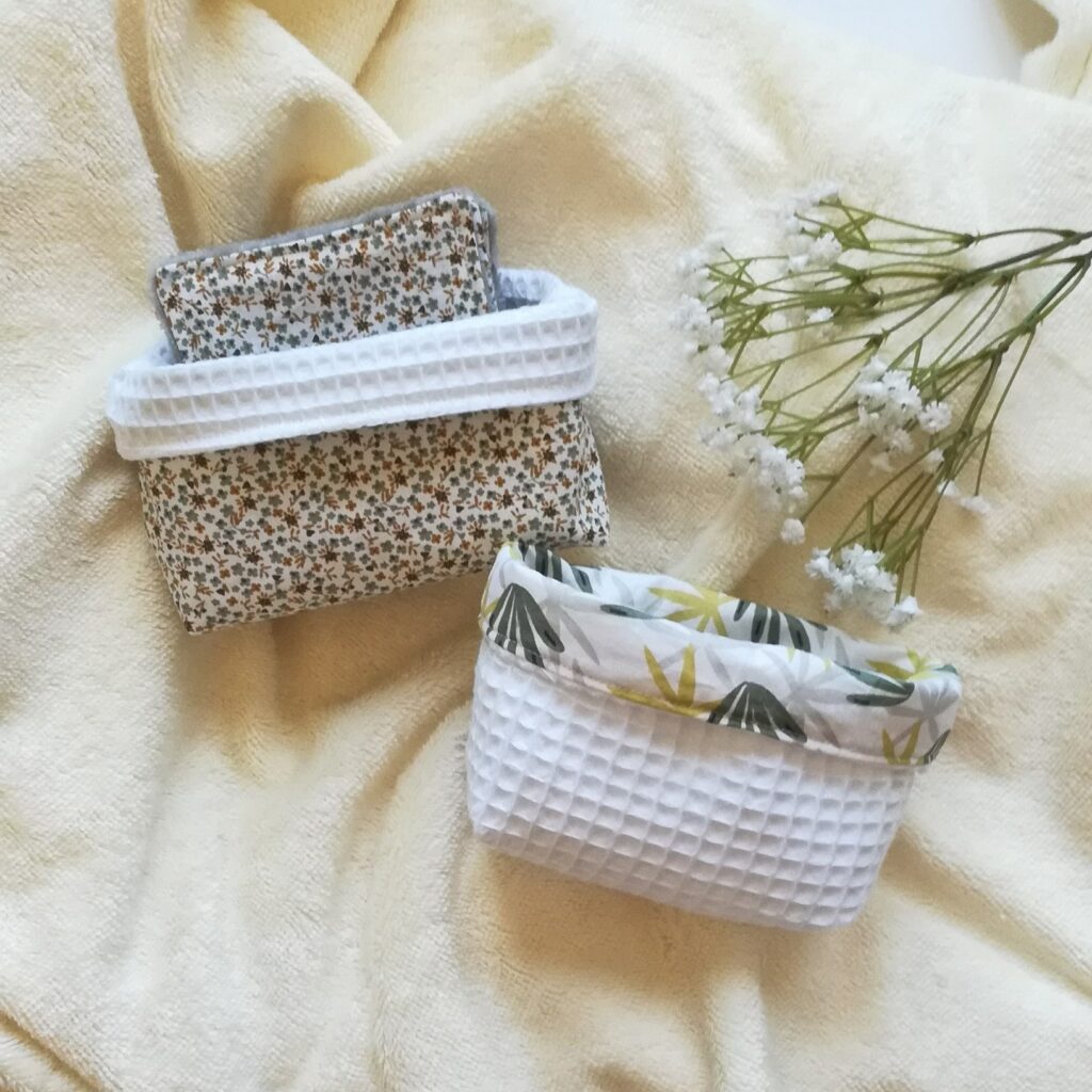 Panière en tissu pour cotons démaquillants réutilisables - Maison Alice
